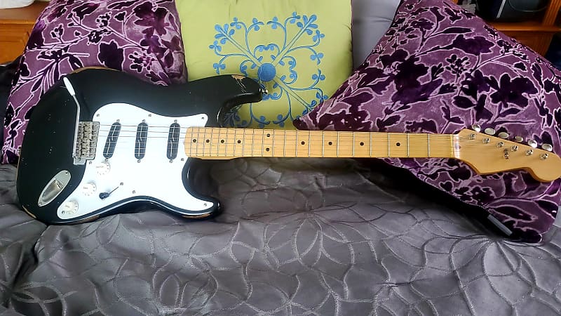 partsocaster stratocaster - Blackie - Nitro with Fralins | Reverb