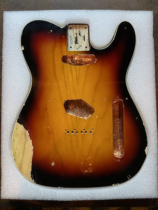 3-Tone Sunburst SWAMP ASH Telecaster Body with cream binding | Reverb
