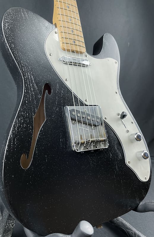 Custom/Hybrid Thinline Telecaster, Relic, Swamp Ash, Black | Reverb