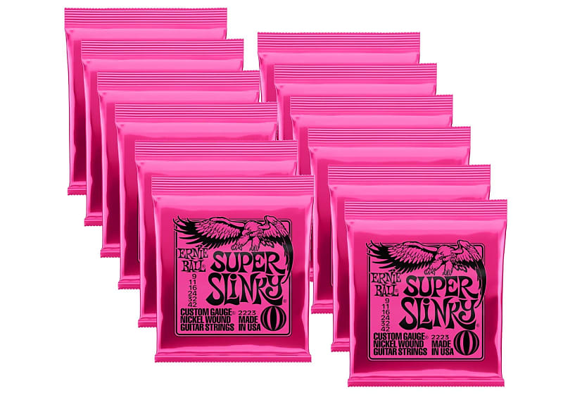Ernie Ball Super Slinky Electric Guitar Strings, Nickel Wound | Reverb