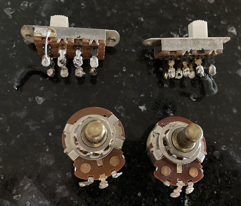 Fender Duosonic 1960’s Pots and matching switches, original | Reverb