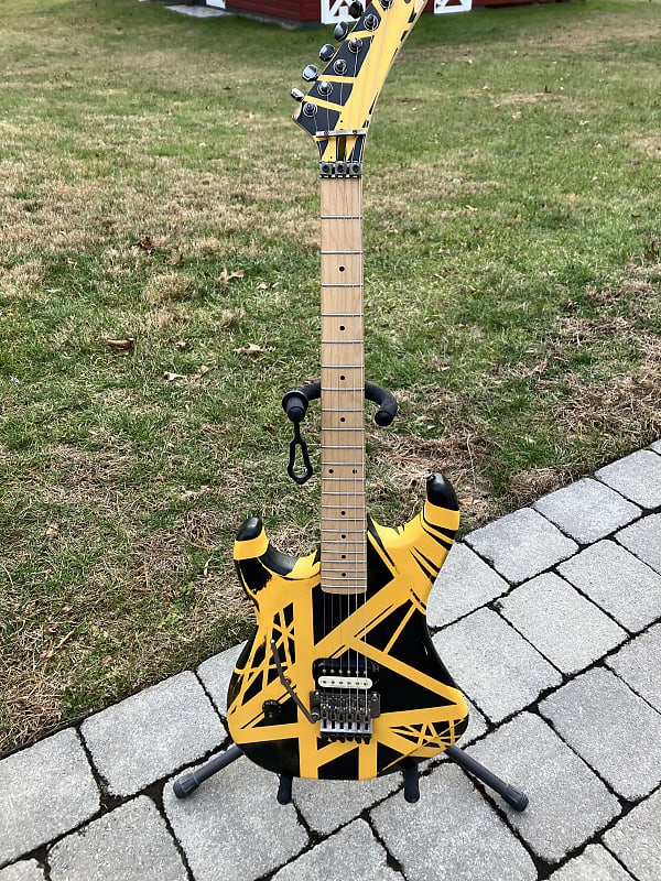 Left Handed Evh tribute bumblebee guitar Seymour Duncan 78 | Reverb