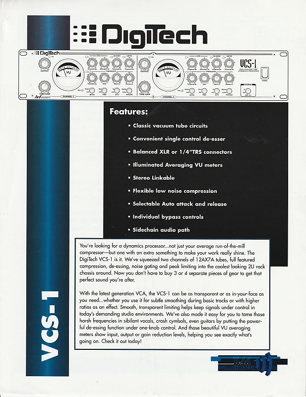 Digitech VCS-1 promotional cut-sheet | Reverb