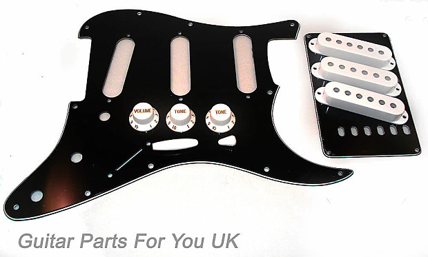 Black And White 3 Ply Sss Stratocaster Plastics Kit Plates | Reverb