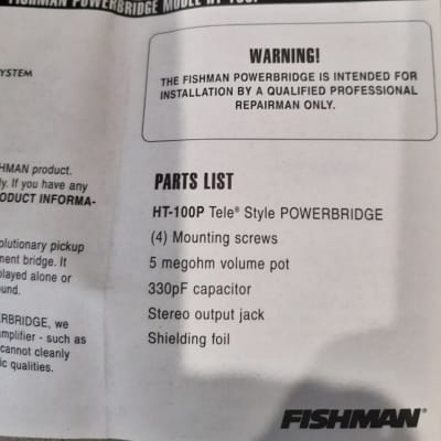 Fishman POWERBRIDGE TELECASTER BRIDGE HT 100P | Reverb Deutschland