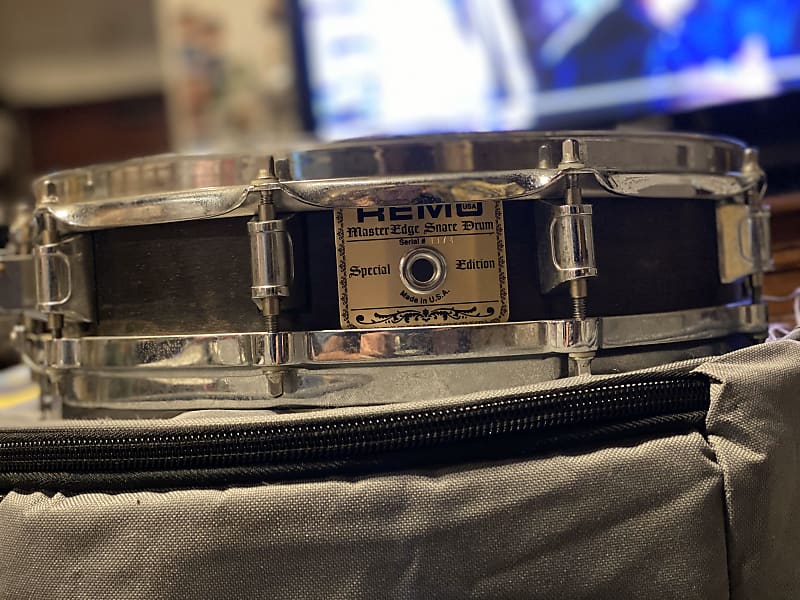 Remo Master Edge Special Edition Snare Drum 14x3 90’s Ebony | Reverb