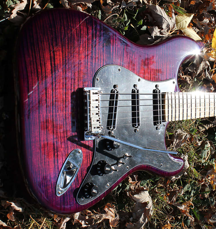 Warmoth Stratocaster Magenta Burst w/ Hardshell Case 2014 | Reverb