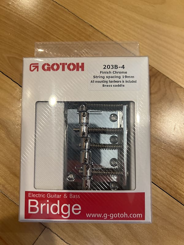 Gotoh 203B-4 bass bridge chrome brass saddles | Reverb
