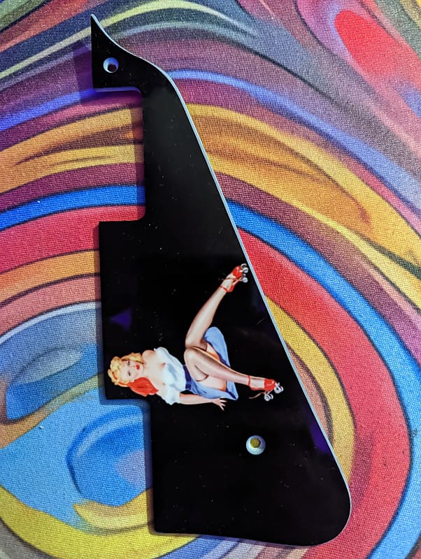 Greasy Groove Les Paul Pin-Up Roller Skates Pickguard | Reverb