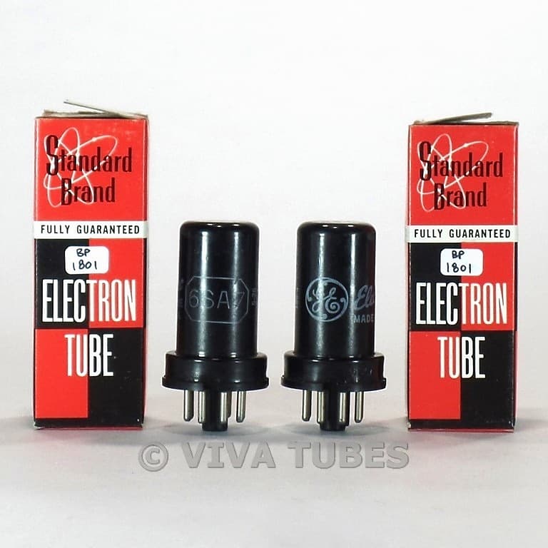 Tests NOS Date Matched Pair GE USA 6SA7 Metal Vacuum Tubes | Reverb