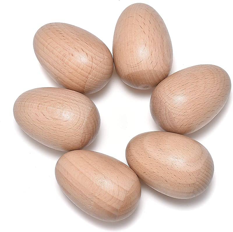 6 PCS Wood Egg Shakers Set, Musical Percussion Instruments, | Reverb