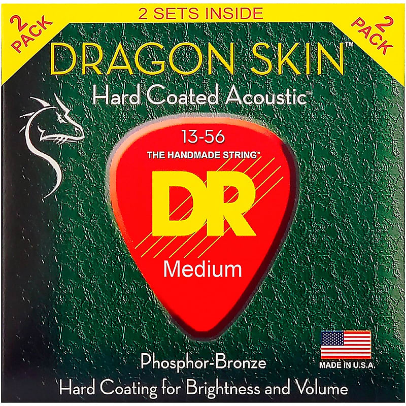 DR Strings Dragon Skin Clear Coated Phosphor Bronze Heavy | Reverb
