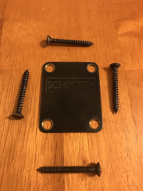 Vintage Schecter Neck Plate Black | Reverb