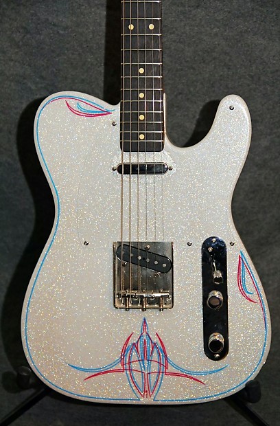 Crook Telecaster 2014 White Sparkle w/ Pinstripe | Reverb