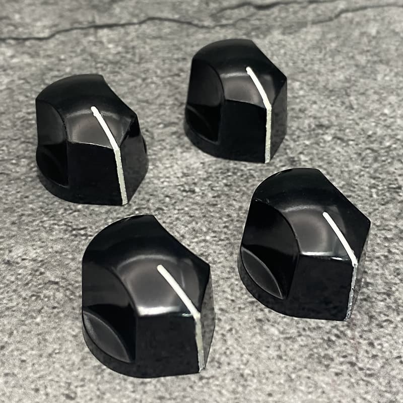 4x Black Bakelite White Line Pointer Knobs 6mm Solid Shaft | Reverb