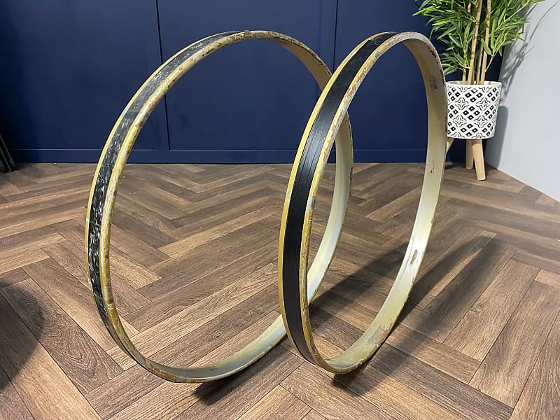 Vintage Premier Bass Drum 22” Wooden Hoops Rims Hardware | Reverb UK