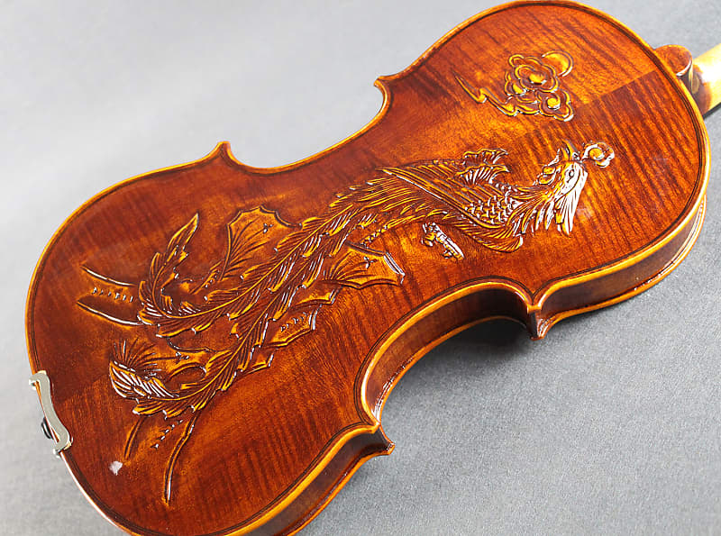Beautiful Hand Carved Phoenix All Solid Wood Violin 4/4 | Reverb