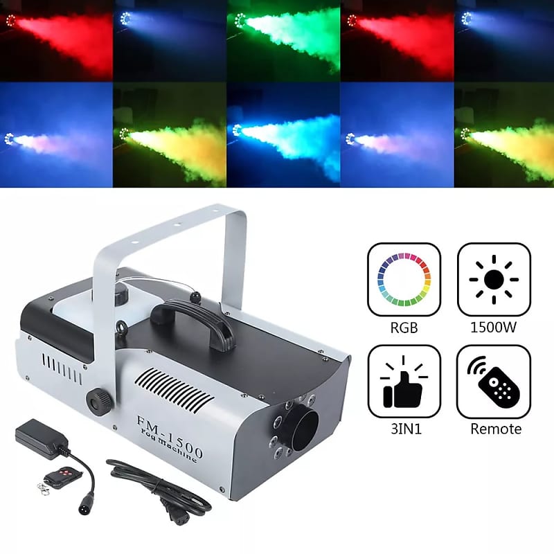 1500W Smoke Fog Machine RGB LED Stage DJ Light Smoke Fogger | Reverb