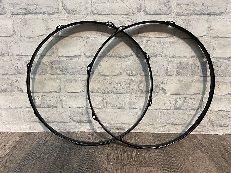 Pearl Black 16” Drum Hoops Rims 8 Lug Hardware Tension #ZA100 | Reverb