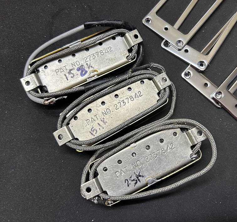 Set of 3x Gibson Firebird pickups 1991 reissue - nickel | Reverb