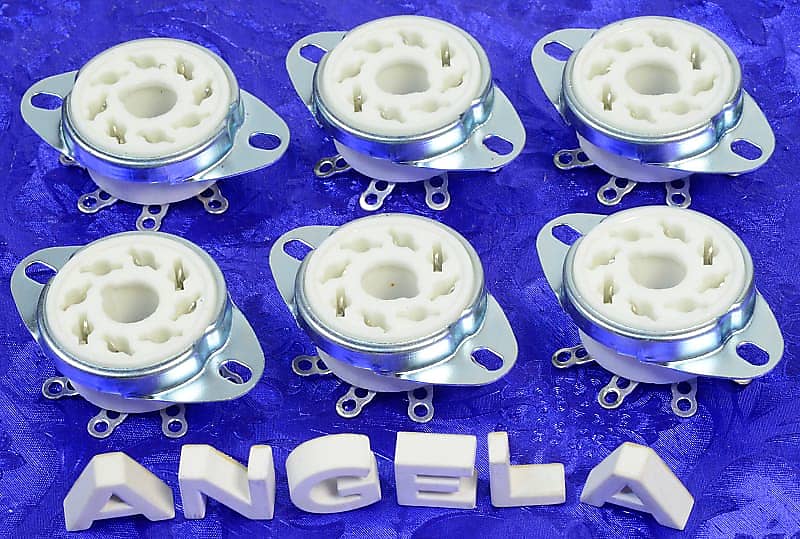 Six 8 Pin Ceramic Chassis Mount Tube Sockets With Knife | Reverb