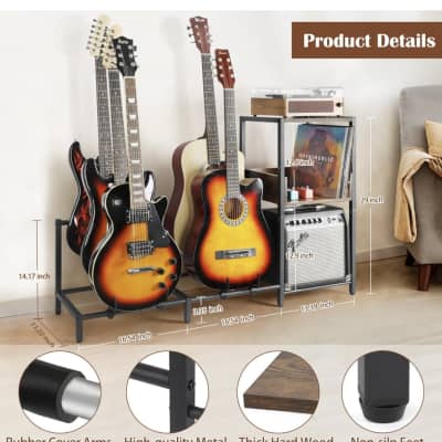 3-Tier Adjustable Guitar Stand Rack with Power Outlets For | Reverb