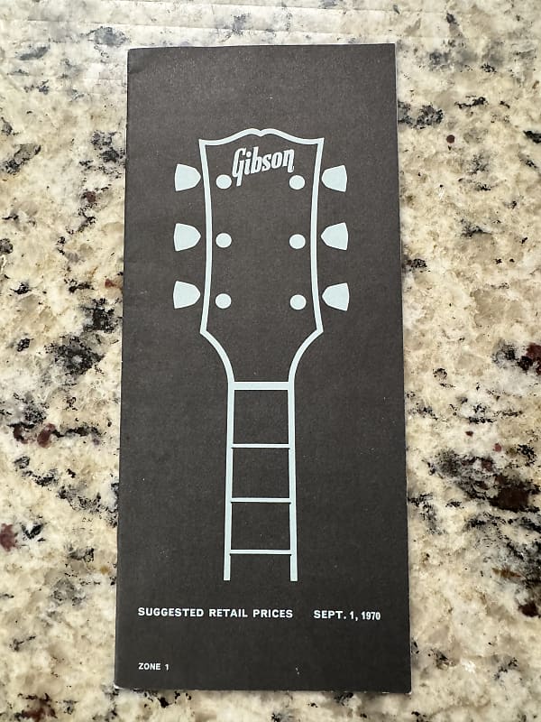 Gibson Price List 1970 Les Paul custom standard personal SG | Reverb