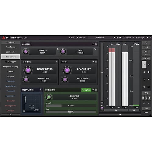 MeldaProduction MTransformer - Pitch- and Frequency-Shifter | Reverb