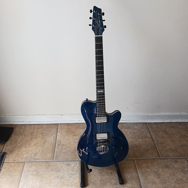 Godin LGX-SA with AA Flame Maple Top 2010s - trans blue | Reverb UK