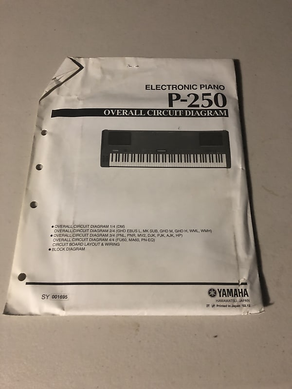 Yamaha P-250 Electronic Piano Overall Circuit Diagram 2002 | Reverb