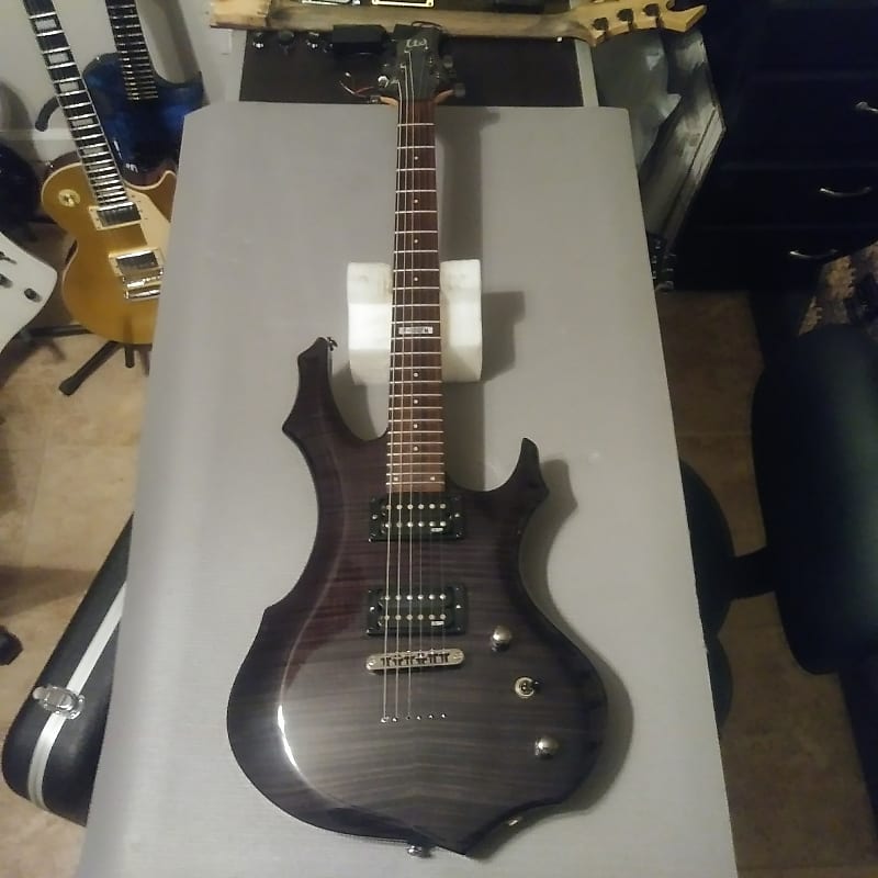 ESP LTD F100FM Black/Brown Flamed Maple | Reverb