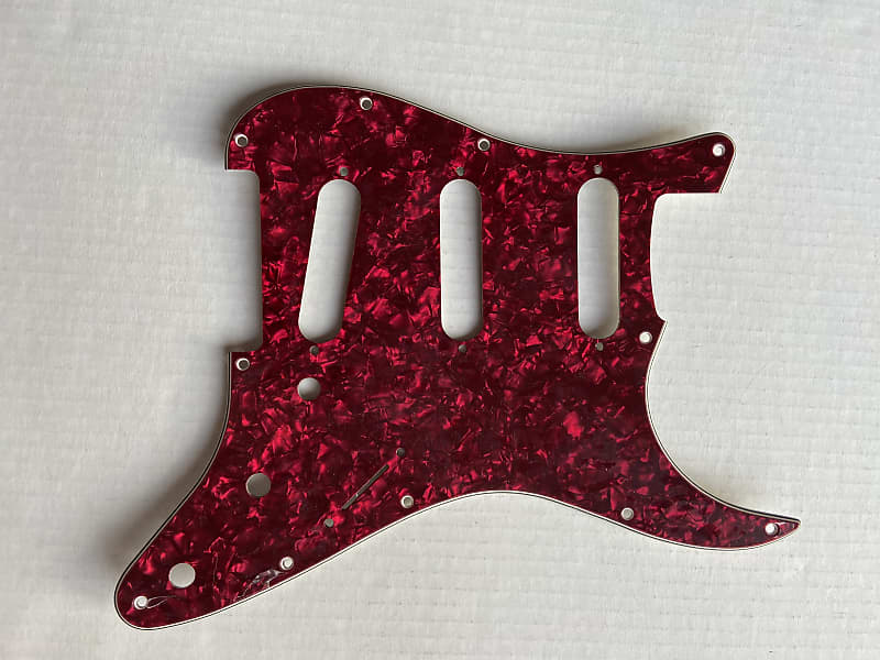 Fender Stratocaster pickguard Red Moto | Reverb