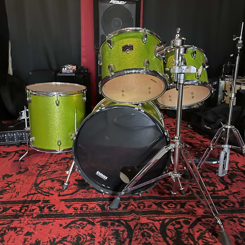 Yamaha Gigmaker Bright Green Glitter mostly Full Kit | Reverb