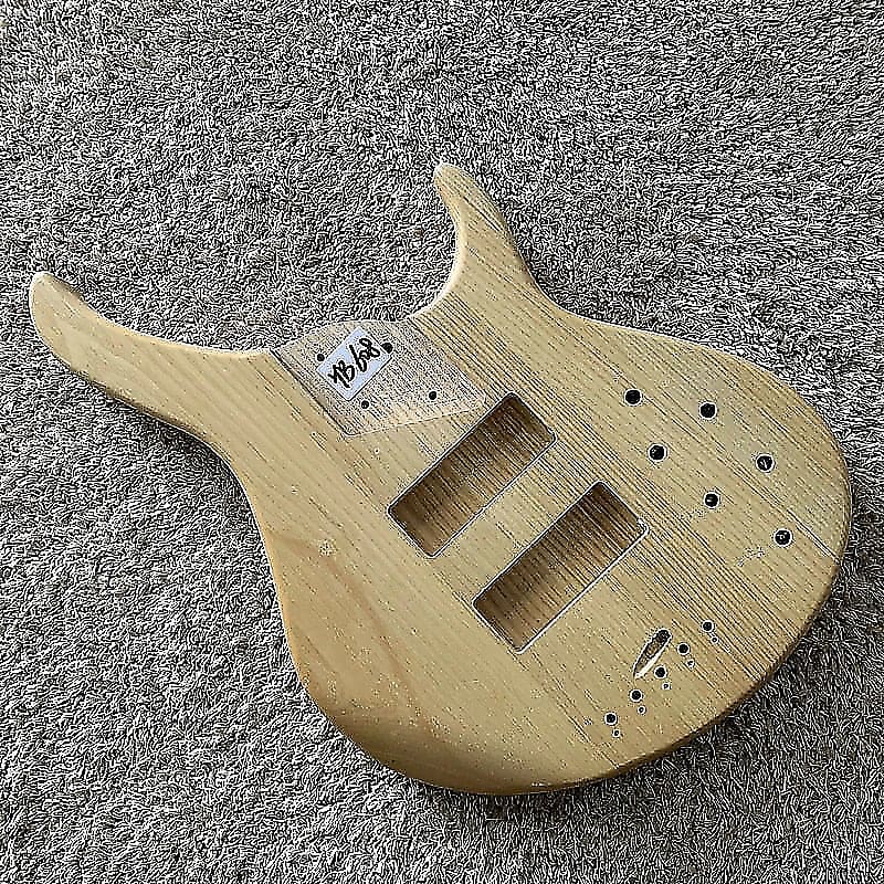 Solid Ash Wood 5 String Bass Guitar Solid Body DIY Project | Reverb