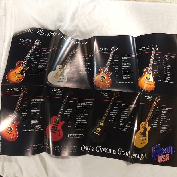 Gibson Les Paul Poster / Aerosmith 1990's Full Color | Reverb