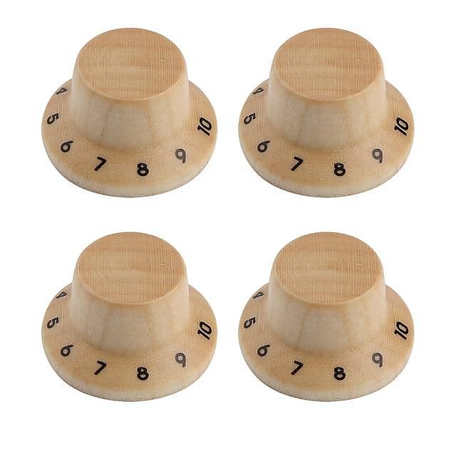 Wood Knobs LP/Strat Style Bell Knobs - 4 pcs Maple Wood | Reverb