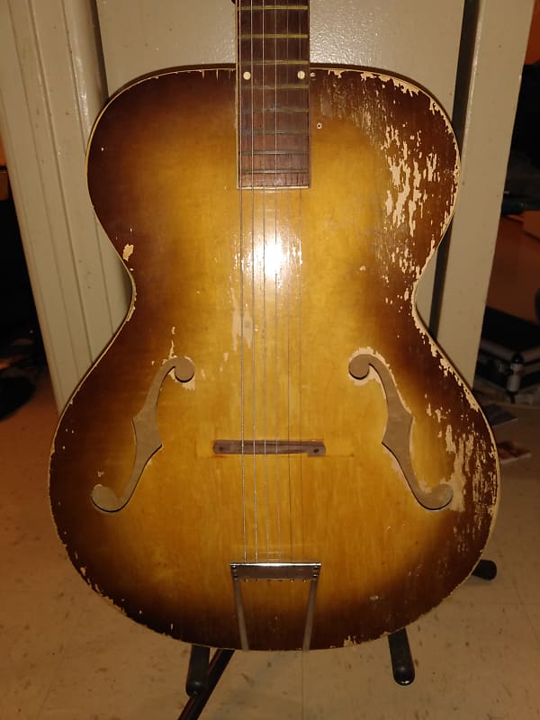 Silvertone Archtop Acoustic Guitar 1950's - Burst | Reverb