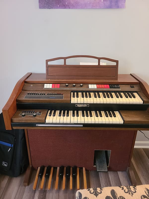 Baldwin funmachine organ with bass pedals 65 brown wood | Reverb UK