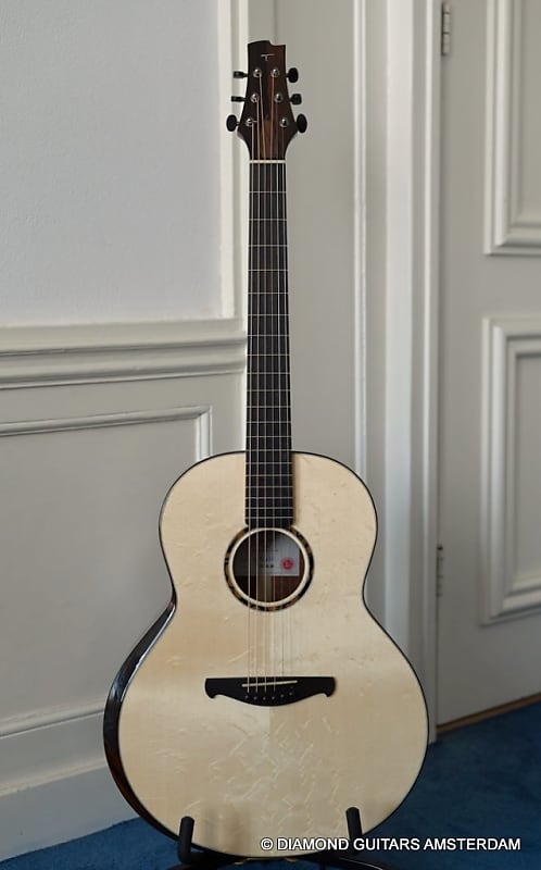 Thomas Guitars SJ50 Quilted Sapeli Mahogany - Moon Spruce | Reverb