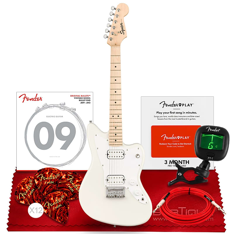 Squier Mini Jazzmaster Electric Guitar HH by Fender, Maple | Reverb