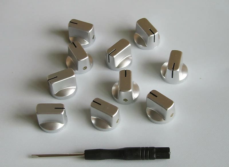 Chrome Guitar and Bass AMP Amplifier Effect Pedal Knobs Set | Reverb