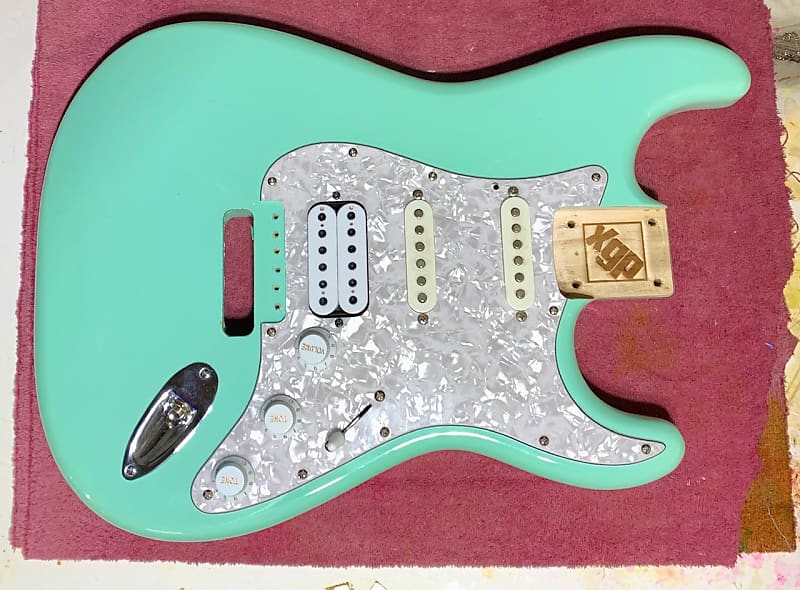 Loaded XGP Strat body - Surf Green, HSS | Reverb