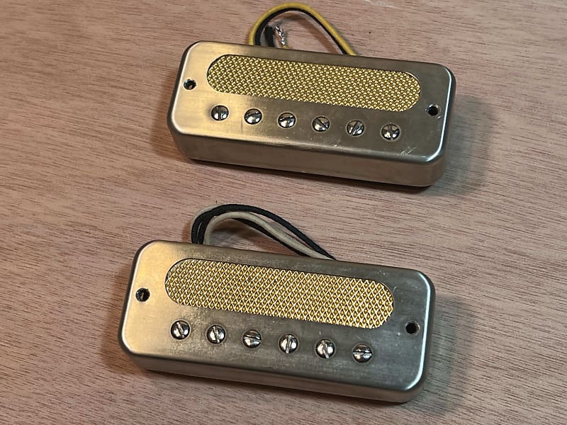 Gemini Pickups P90 size Goldfoil 2022 - Raw Nickel- Teisco | Reverb
