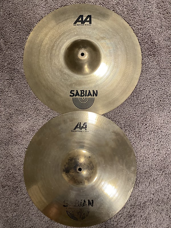 Sabian AA Raw Bell Crash Cymbals Lot 16”,18” | Reverb