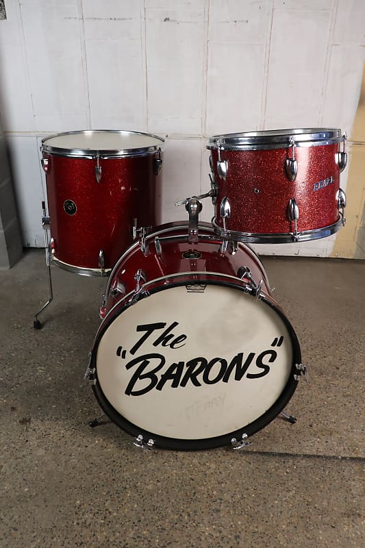 Pearl Zim-Gar 3pc Drum Kit Set 20/16/13" Red Sparkle Vintage | Reverb