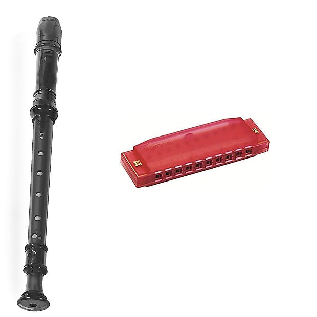 Red Harmonica w/Black Recorder | Reverb