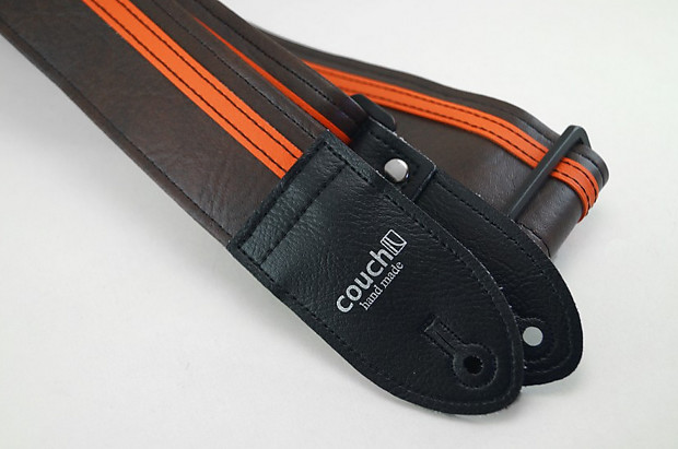 COUCH RACER X GUITAR STRAP, BROWN + ORANGE STRIPE | Reverb