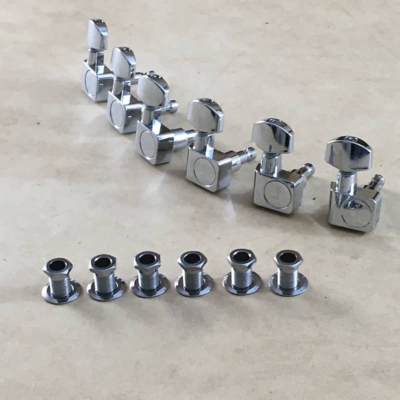 Six Fender 2-Pin MIM / American Standard Strat Chrome Button | Reverb