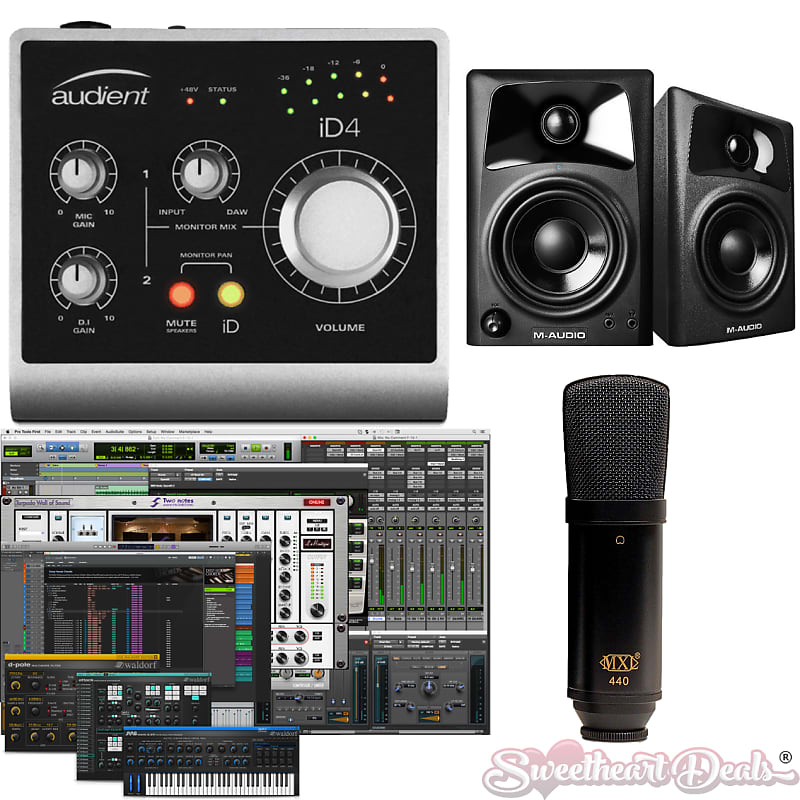 Audient iD4 - MXL M-Audio Pro Tools Recording Studio Bundle | Reverb