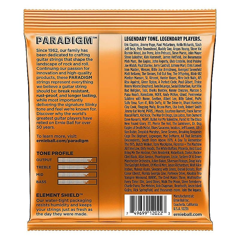 Ernie Ball Paradigm Slinky 9-46 Electric Guitar Strings | Reverb